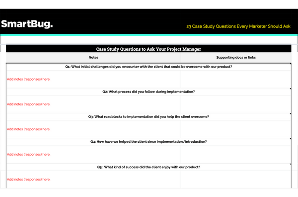 23 Case Study Questions Template